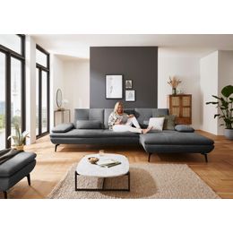 Ecksofa DIE PLANBAR "MP-IN23002 L-Form", schwarz (cyber anthrazit), B:322cm H:93cm T:188cm, 100% Recyceltes Polyester, Sofas, Ecksofa, wahlweise mit Armteil- und Sitztiefenverstellung