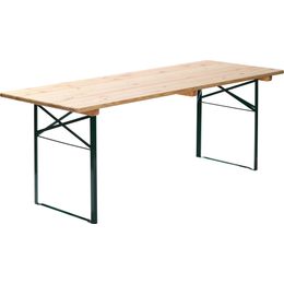 Klapptisch Essentials "Biertisch", grün (grün, holz), B:220cm H:78cm T:80cm, Basis aus Birkenholz und Stahl - Brauereiqualität, Tische, Brauereiqualität