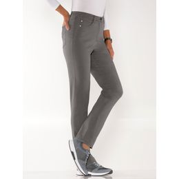 5-Pocket-Jeans Classic Basics, Damen, Gr. 19, Kurzgrößen, grau (anthrazit), 97% Baumwolle, 3% Elasthan, unifarben, lang, Jeans