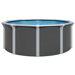 Rundpool KWAD "Green line Evolution", blau (anthrazit, innenfarbe: blau), H:132cm Ø:460cm, Schwimmbecken, 4,6x1,32 Design Folie in blau, sand oder grau erhältlich