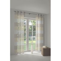 Vorhang WIRTH "Barletta" Gr. 1, beige, B:135cm H:145cm, Baumwolle, Polyester, Gardinen