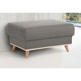 Hocker Home Affaire "Edina", grau, B:90cm H:46cm T:65cm, Webstoff (100% Polyester);Baumwollmix (50% Baumwolle, 50% Polyester);Baumwollmix (50% Baumwolle, 50% Polyester), Hocker, Polsterhocker, auch in Baumwollmix-Bezug, im skandinavischem Stol