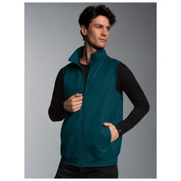 Steppweste TRIGEMA "TRIGEMA Weste aus bequemem Sweat-Material", Herren, Gr. L, blau (saphir), 70% Baumwolle, 30% Polyester, Westen