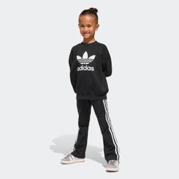 Trainingsanzug adidas originals "LOOSE CREW SET", Kinder, Gr. 110, schwarz, Obermaterial: 70% Baumwolle, 30% Polyester, Sportanzüge