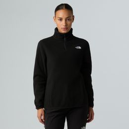 Strickfleece-Pullover The North Face "W GLACIER FLEECE 1/4 ZIP JACKET", Damen, Gr. XL, tnf schwarz, Obermaterial: 100% Polyester, Sportlich, Pullover
