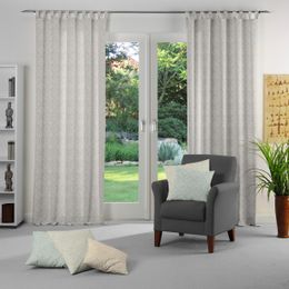Vorhang WIRTH "Telfort" Gr. 1, braun, B:132cm H:145cm, Jacquard, Baumwolle, Polyester, Gardinen