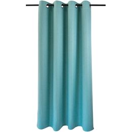 Vorhang HEINE HOME Gr. 4, blau (t&uuml;rkis), B:140cm H:245cm, Polyester, Gardinen