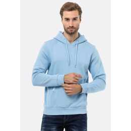 Cipo & Baxx Sweatshirt CIPO & BAXX "Sweatshirts", Herren, Gr. L, blau, 70% Baumwolle;30% Polyester, unifarben, Basic, regular fit normal, Rippbündchen, Sweatshirts, mit Kapuze, CL557