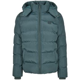 Allwetterjacke Urban Classics "Urban Classics Herren Hooded Puffer Jacket", Herren, Gr. L, grün (bottlegrün), 100% Polyester, unifarben, normal, ohne Ausschnitt, Jacken