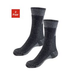 H.I.S. Wandersocken H.I.S, Herren, Gr. 43-46, schwarz (2x anthrazit, meliert), Baumwolle, Polyacryl, Polyamid, melange, elastisch, Socken, mit extra Stützfunktion und Polsterung