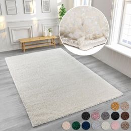 Hochflor-Teppich my home "Viva" Gr. 1, beige (creme), B:60cm H:45mm L:90cm, Kunstfaser, Teppiche, Uni Farben, einfarbig, besonders weich und kuschelig, Kundenliebling