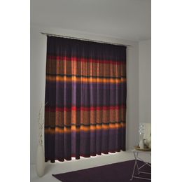 Vorhang WIRTH "Maribor" Gr. 5, bunt (rot, lila), B:132cm H:255cm, Jacquard, Baumwolle, Polyester, Gardinen