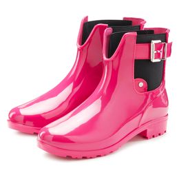 Gummistiefelette Vivance, Damen, Gr. 36, pink, Obermaterial: 100% PVC. Futter: 100% Textilmaterial. Decksohle: 100% Textilmaterial. Laufsohle: 100% Synthetik, glänzend, unifarben, Schuhe Chelseaboots Gummiboots Schlupfboots, Gummistiefel im Chelsea-Look, Schlupfstiefel, Boots, Stiefel VEGAN