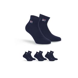 Kurzsocken Fila "UNISEX QUARTER PLAIN SOCKS", Herren, Gr. 35-38, blau (navy), Baumwollmischung, unifarben, normal, Socken, mit eingestrickem Logo