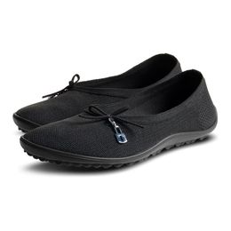 Barfußschuh Leguano "LADY LOOP", Damen, Gr. 43, schwarz, Textil, Sportlich, Schuhe Barfußschuh Ballerina Sommerschuh, Ballerina, Slipper, Bequemschuh mit süßer Zierschleife