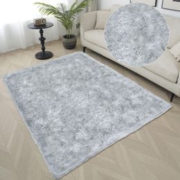 Hochflor-Teppich my home "Kalua, verschiedene Formen" Gr. 32, silber (silberfarben), B:40cm H:60mm L:60cm, Kunstfaser, Teppiche, Kunstfell, weich, Uni-Farben, Wohnzimmer, Schlafzimmer, Esszimmer