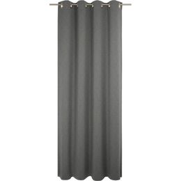 Vorhang WIRTH "Westport" Gr. 1, grau (dunkelgrau), B:132cm H:145cm, Jacquard, Polyester, Gardinen
