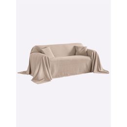 Tagesdecke PEREIRA DA CHUNA Gr. 4, beige, B:160cm L:270cm, 100% Baumwolle, Tagesdecken