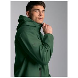 Softshelljacke TRIGEMA "TRIGEMA Klassische Softshell–Kapuzenjacke", Herren, Gr. L, grün (efeu), 88% Polyamid, 12% Elastan, Jacken