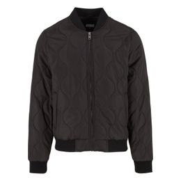 Bomberjacke Urban Classics "Urban Classics Onion Quilted Bomber", Herren, Gr. L, schwarz, 100% Polyester, mehrfarbig, normal, amerikanischer Ausschnitt, Jacken