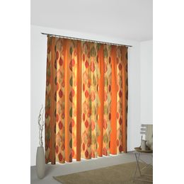 Vorhang WIRTH "Marek" Gr. 1, orange (terra), B:142cm H:145cm, Jacquard, Polyester, Gardinen