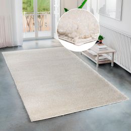 Hochflor-Teppich Bruno Banani "Shaggy Soft" Gr. 6, beige (creme), B:200cm H:30mm L:290cm, Kunstfaser, Teppiche, gewebt, Uni Farben, besonders weich und kuschelig, Kundenliebling