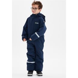 Schneeoverall ZIGZAG "Vally", Kinder, Gr. 104, blau (dunkelblau), 100% Polyester, lang, Overalls, mit wasser- und winddichter TPU-Membran