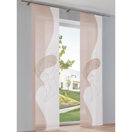 Schiebegardine HEINE HOME Gr. 4, beige (natur), B:57cm H:245cm, Polyester, Gardinen