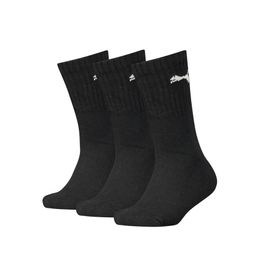 Socken Puma "Puma KIDS CREW SOCK 3P", Kinder, Gr. 27-30, schwarz (3x schwarz), Baumwollmischung, Elasthan, Polyamid, unifarben, elastisch, Socken, Junior mit klassischer Rippe