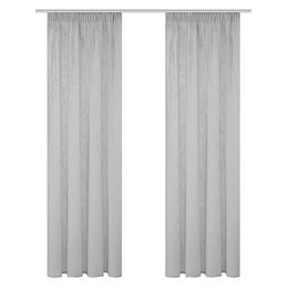 Gardine HEINE HOME Gr. 2, grau, B:140cm H:225cm, Polyester, Gardinen, Gardine
