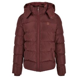 Allwetterjacke Urban Classics "Urban Classics Herren Hooded Puffer Jacket", Herren, Gr. L, rot (cherry), 100% Polyester, unifarben, normal, ohne Ausschnitt, Jacken
