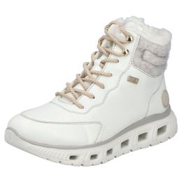 Winterboots Rieker, Damen, Gr. 36, weiß (sanftes weiß), Filz, Lederimitat, Schuhe, mit gepolsterte Textilinnensohle dank MemoSoft