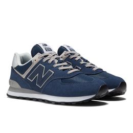 Sneaker New Balance "ML574 Core", Gr. 47,5, blau (dunkelblau, grau), Leder, Textil, Schuhe Modernsneaker, Topseller