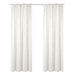 Gardine HEINE HOME Gr. 3, wei&szlig; (wollwei&szlig;), B:140cm H:245cm, Polyester, Gardinen, Gardine