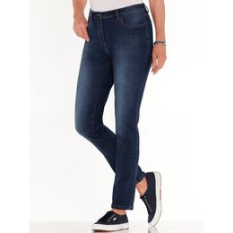 Bequeme Jeans Classic Basics, Damen, Gr. 19, Kurzgrößen, blau (dunkelblau), 81% Baumwolle, 17% Polyester, 2% Elasthan, unifarben, lang, Jeans