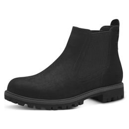 Chelseaboots Tamaris, Damen, Gr. 36, schwarz, Nubukleder, Schuhe, in derber Optik