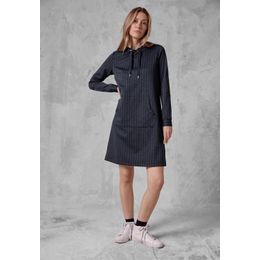 Jerseykleid Cecil, Damen, Gr. M (40), US-Gr&ouml;&szlig;en, blau (deep petrol), Stoff, 50% Polyester, 42% Viskose, 8% Metallfasern, gestreift, gerade knielang, ohne Ausschnitt, B&uuml;ndchen, Kleider Jerseykleid, mit Kapuze
