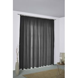 Vorhang WIRTH "Niederau" Gr. 1, schwarz, B:132cm H:145cm, Jacquard, Polyacryl, Polyester, Gardinen