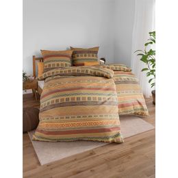 Bettwäsche Dormisette Gr. 3, orange (terra, bedruckt), B/L: 155cm x 220cm, Renforcé, B/L: 80cm x 80cm, 2 Stk., Renforcé, 100% Baumwolle, Bettwäsche