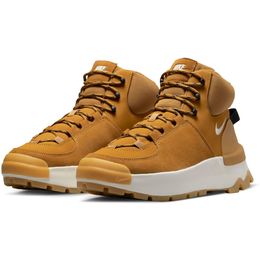 Schnürboots Nike Sportswear "CLASSIC CITY S", Gr. 38,5, braun (wheat, sail, schwarz, gum, light, braun), Leder, Synthetik, Sportlich, Schuhe