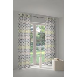 Vorhang WIRTH "Zirbello" Gr. 1, grün, B:132cm H:145cm, Jacquard, Baumwolle, Polyester, Gardinen