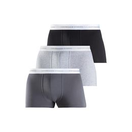 Boxer Copenhagen Studios "Boxershorts für Herren", Herren, Gr. L, schwarz (anthrazit, grau, meliert, schwarz), Jersey, Obermaterial: 95% Baumwolle, 5% Elasthan (LYCRA), unifarben, Unterhosen, mit weißem Logo-Bund