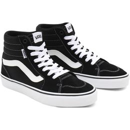 Sneaker Vans "Filmore Hi", Damen, Gr. 37, schwarz-wei&szlig; (schwarz, wei&szlig;), Leder, Schuhe Skaterschuh Sneakerboots Schn&uuml;rboots