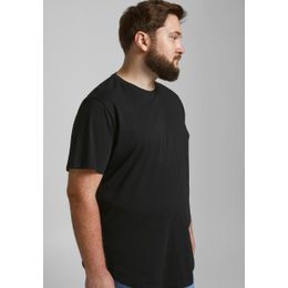 Jack & Jones PlusSize T-Shirt "NOA TEE", Herren, Gr. 4XL, schwarz, Single Jersey, Obermaterial: 100% Baumwolle, JACK & JONES PLUSSIZE, unifarben, Basic, normal normal, Rundhals, Shirts, mit abgerundetem Saum, bis Größe 6XL
