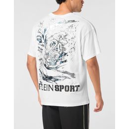T-Shirt Plein Sport "Tiger", Jungen, Gr. L, 0107, weiß, lightblau, Obermaterial: 100% Baumwolle, Shirts