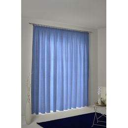 Vorhang WIRTH "Toco-Uni" Gr. 1, blau, B:132cm, Chenille, Polyacryl, Gardinen