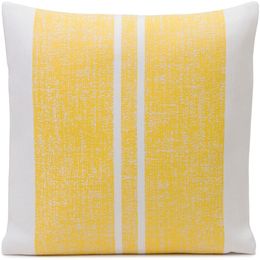 Gözze Kissenhülle GÖZZE "Java" Gr. 2, gelb (gelb, weiß), B:50cm L:50cm, Polyester, Obermaterial: 65% Polyacryl, 35% Polypropylen, Kissenbezüge