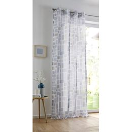 Gardine HEINE HOME Gr. 4, wei&szlig; (sanftes wei&szlig;, grau, taupe), B:135cm H:245cm, Polyester, Gardinen, Gardine