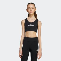 Sport-BH adidas Sportswear "JG LIN BRA TOP", Mädchen, Gr. 140, N-Gr, schwarz-weiß (schwarz, weiß), Obermaterial: 93% Baumwolle, 7% Elasthan, BHs