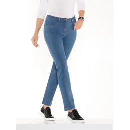 Thermojeans Classic Basics, Damen, Gr. 42, Normalgrößen, blau (blau, bleached), 81% Baumwolle, 17% Polyester, 2% Elasthan, unifarben, lang, Jeans